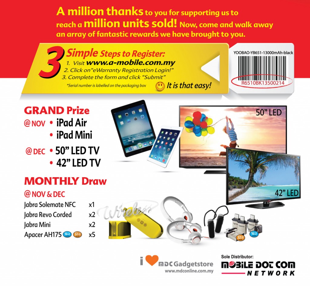 Yoobao Million Sold, Million Thanks Contest | Mobile Dot Com Network ...